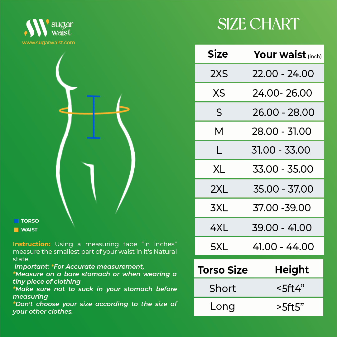 Size Guide Sugar Waist Size Guide Sugar Waist